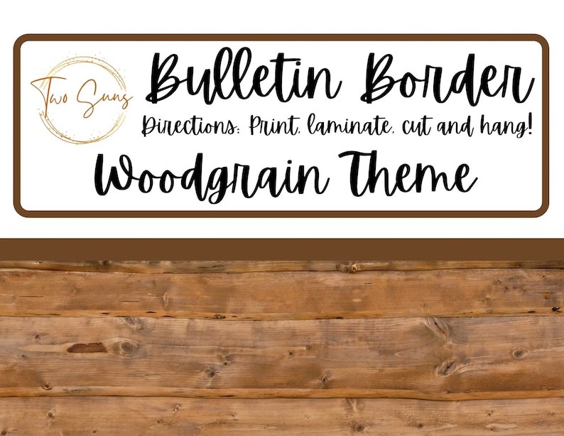 Wood Theme Bulletin Border, Bulletin Board Border, Printable Classroom ...