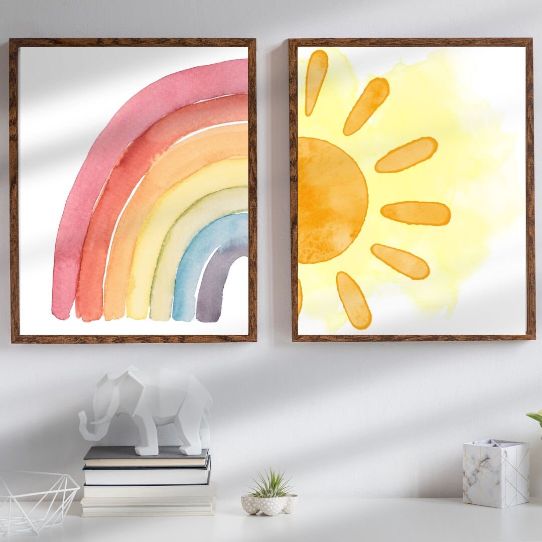 Rainbow Classroom Posters, 2 Digital Art Prints, Home Decor, Classroom ...