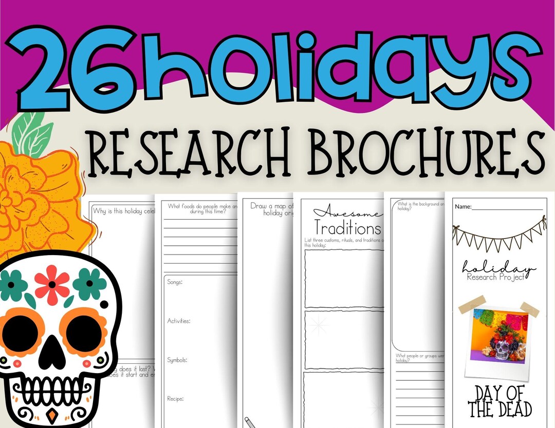 Bundle of 26 Holidays Brochure-style Research Projects for Grades 6th ...