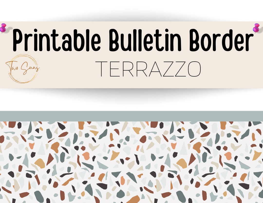 Terrazzo Print Bulletin Border, Printable Bulletin Board Border ...
