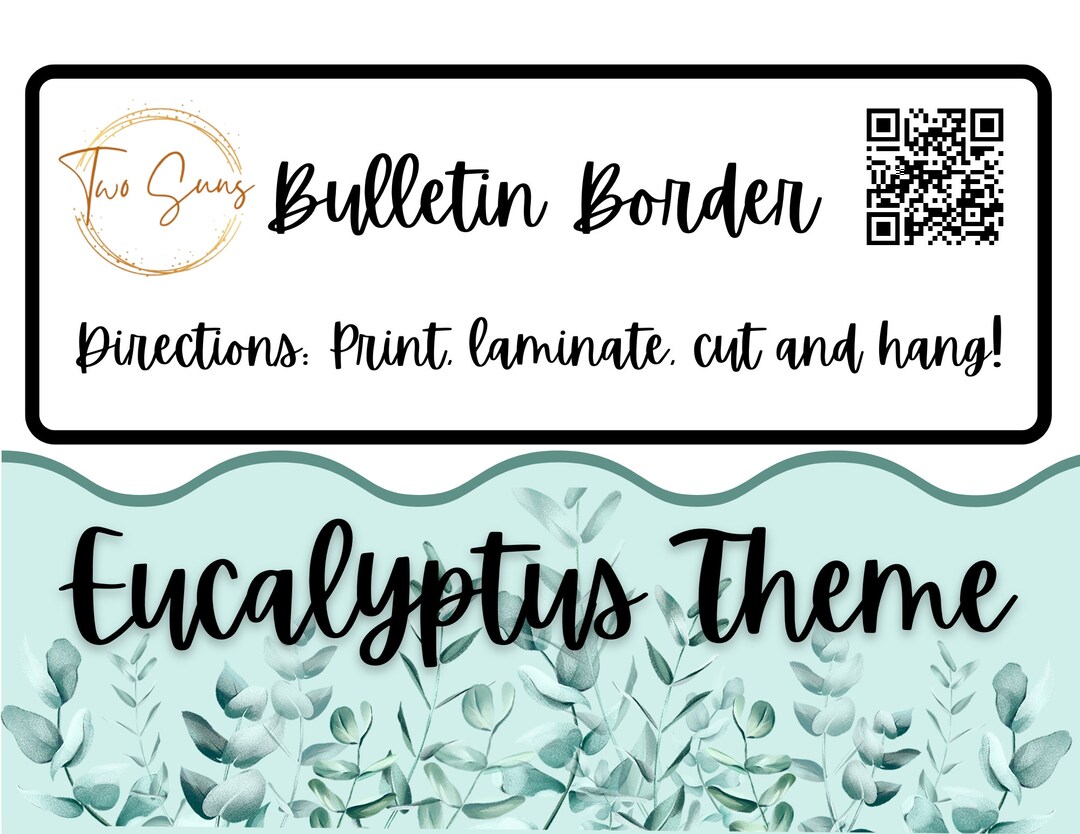 Eucalyptus Bulletin Board Border: Printable Classroom Decor (PDF) - Etsy