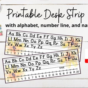 Flower Desk Strip With Alphabet, Number Line and Name, Classroom ...