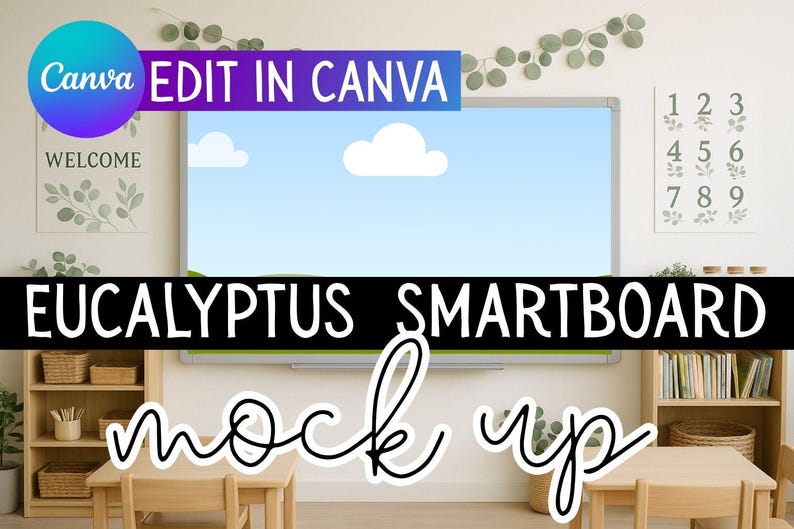 Smart Board Mockup Canva Template: Teacher Resource Display (750x750 Px ...