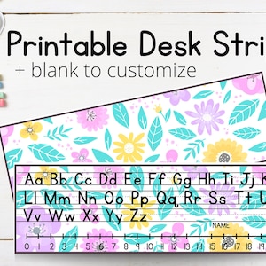 Floral Alphabet Desk Strip: Printable Classroom Decor (PDF Pattern) - Etsy