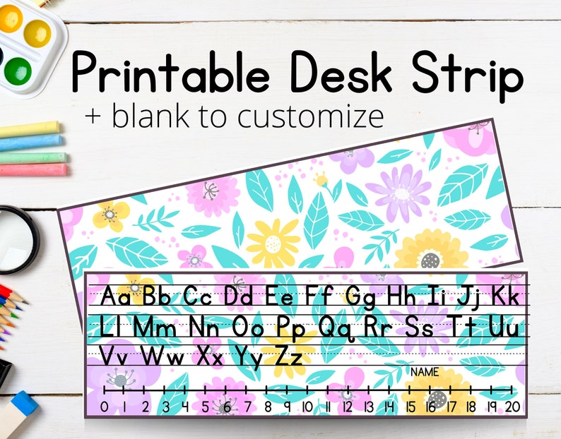 Floral Alphabet Desk Strip: Printable Classroom Decor (PDF Pattern) - Etsy
