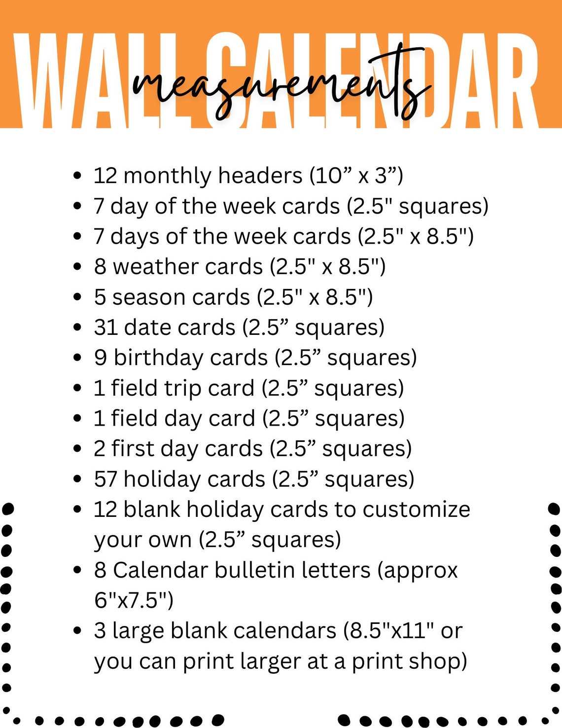 Orange Fall Pocket Chart Calendar With Weather, Season, Month & Day ...