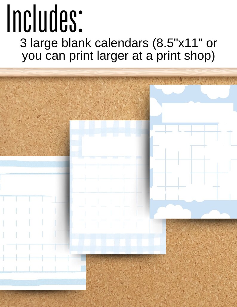 Light Blue Pocket Chart Calendar With Weather, Season, Month & Day ...