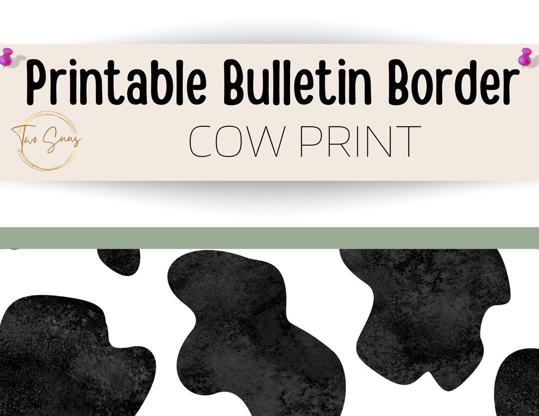 Cow Print Bulletin Border, Printable Bulletin Board Border | Digital ...