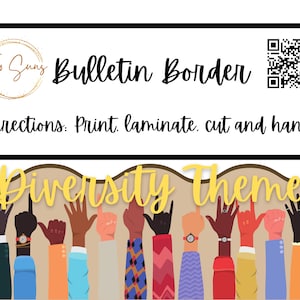 Diversity Theme Bulletin Border, Bulletin Board Border, Printable ...