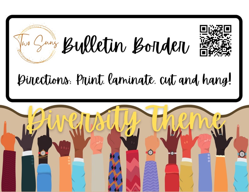 Diversity Theme Bulletin Border, Bulletin Board Border, Printable ...