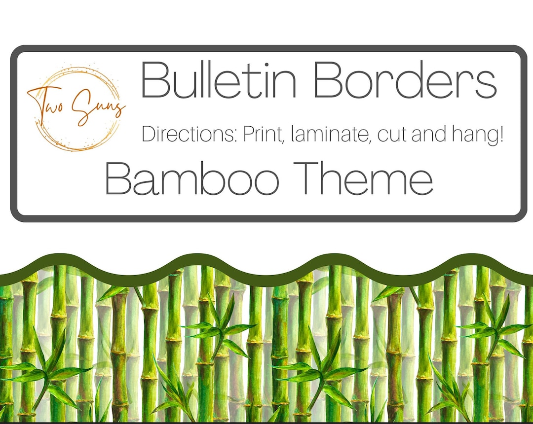 Bamboo Theme Bulletin Border, Bulletin Board Border, Printable ...