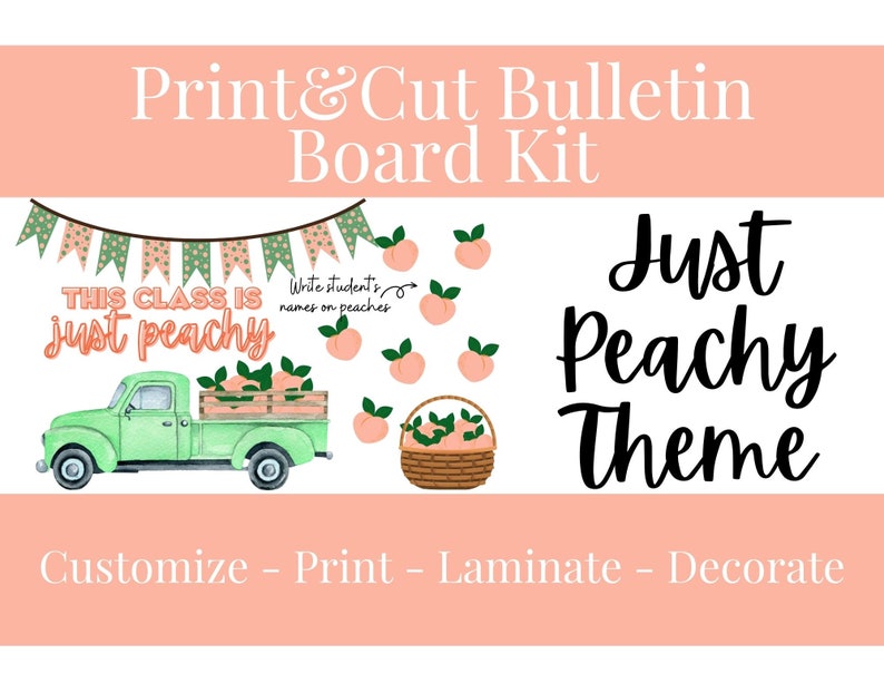 Just Peachy Bulletin Board Kit: 300+ Pages, Classroom Decor (PDF ...