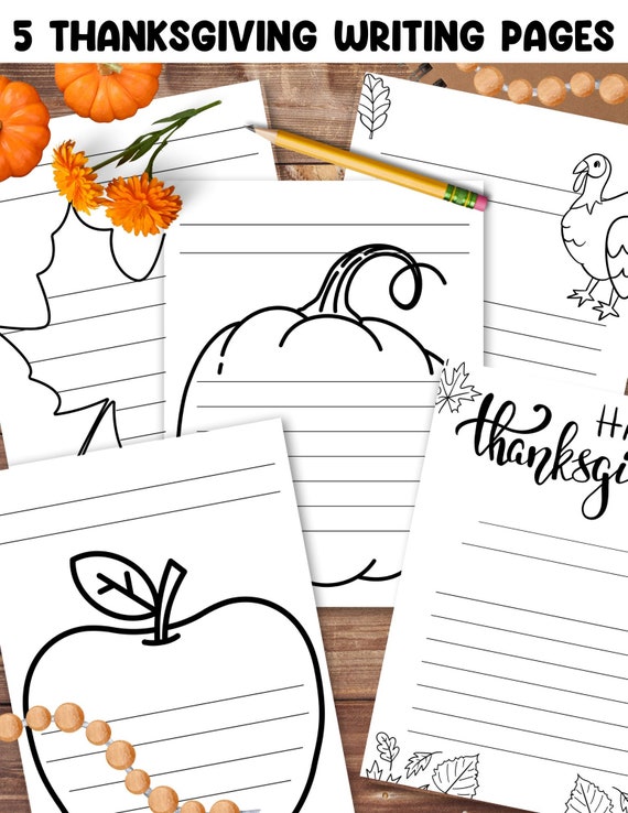 Thanksgiving Lined Paper Printable Thanksgiving Writing Paper Template