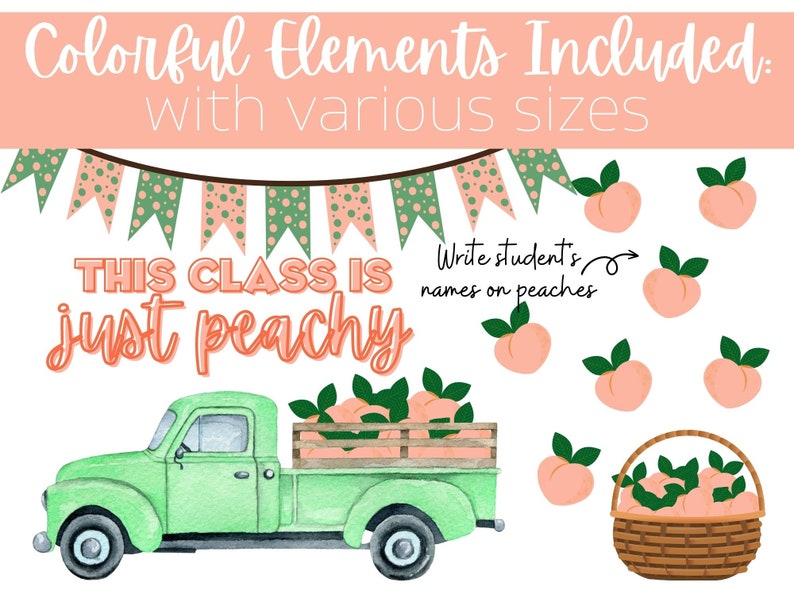 Just Peachy Bulletin Board Kit: 300+ Pages, Classroom Decor (PDF ...