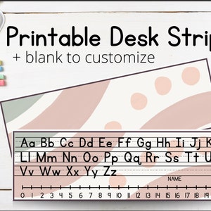 Boho Desk Strip With Alphabet, Number Line and Name, Classroom ...