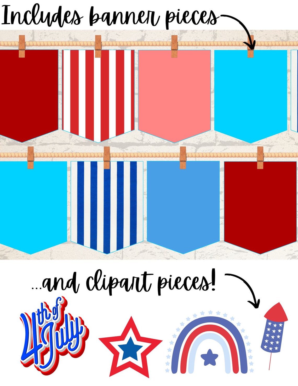 July 4th Classroom Decor Bundle, Modern Classroom, Customizable ...