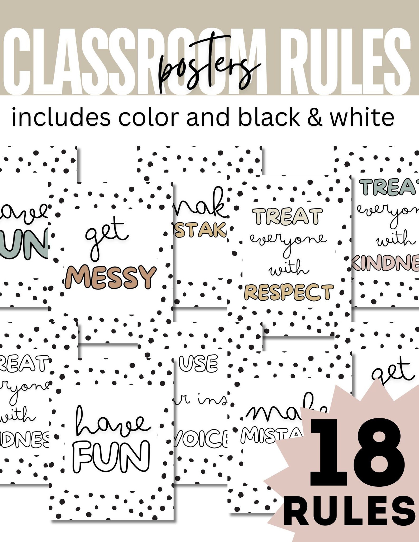 480+ Pages Boho Blush Mega Classroom Decor Bundle, Posters, Bulletin ...