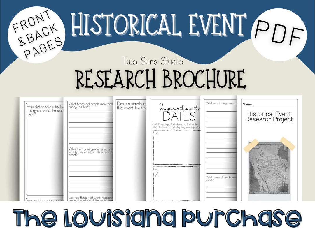 Louisiana Purchase Historical Event Research Brochure, History Research ...