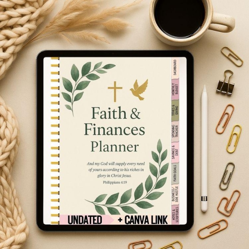 Christian Budget Planner | Faith & Finances, Tithing Tracker (printable ...
