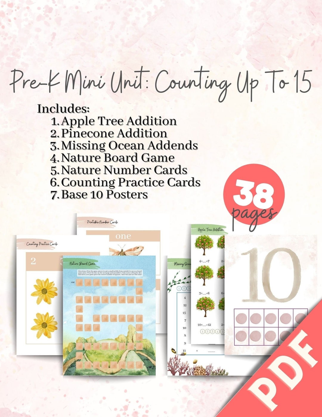 Pre-k Mini Unit, Counting up to 15, Counting Practice, Pre-k Math ...