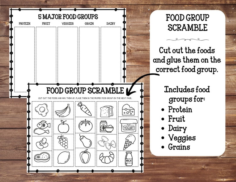 5 Activities for Food Group Sorting, Healthy Eating and Nutrition ...