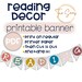 Reading Decor Printable Banner (PDF) - Etsy