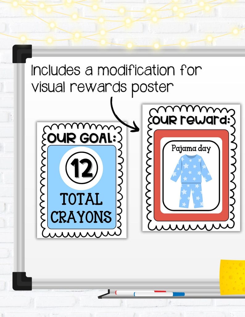 Crayon Classroom Student Reward Chart (plus CANVA LINK) Class Reward ...
