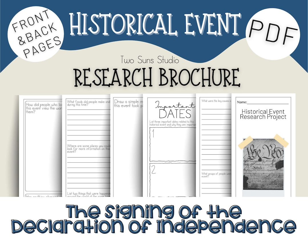 Declaration of Independence Historical Event Research Brochure, History ...