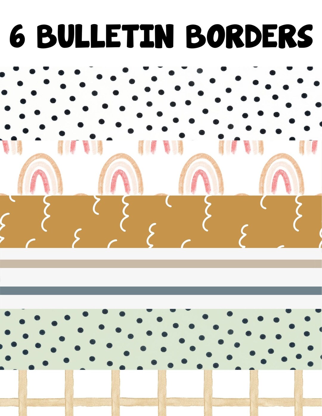Boho Classroom Bulletin Borders: Modern Decor (PDF Printable) - Etsy