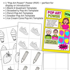 Pop Art Activity Pack: Elementary Art Lesson, Printable Templates (PDF ...