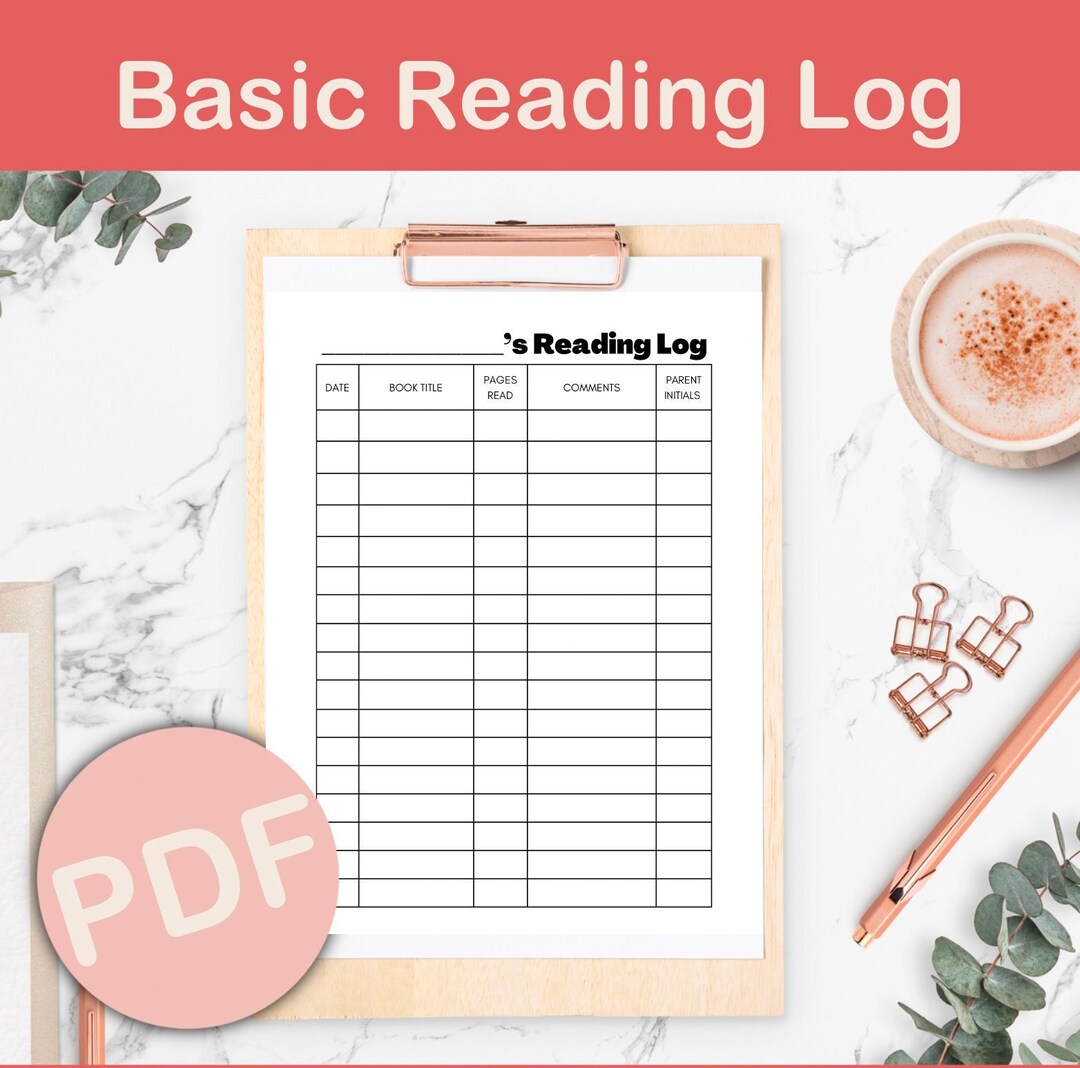 Printable Reading Log: Homeschool Learning Resource (PDF) - Etsy