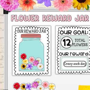 Spring Flowers Reward Jar, Classroom Rewards, Individual Student ...