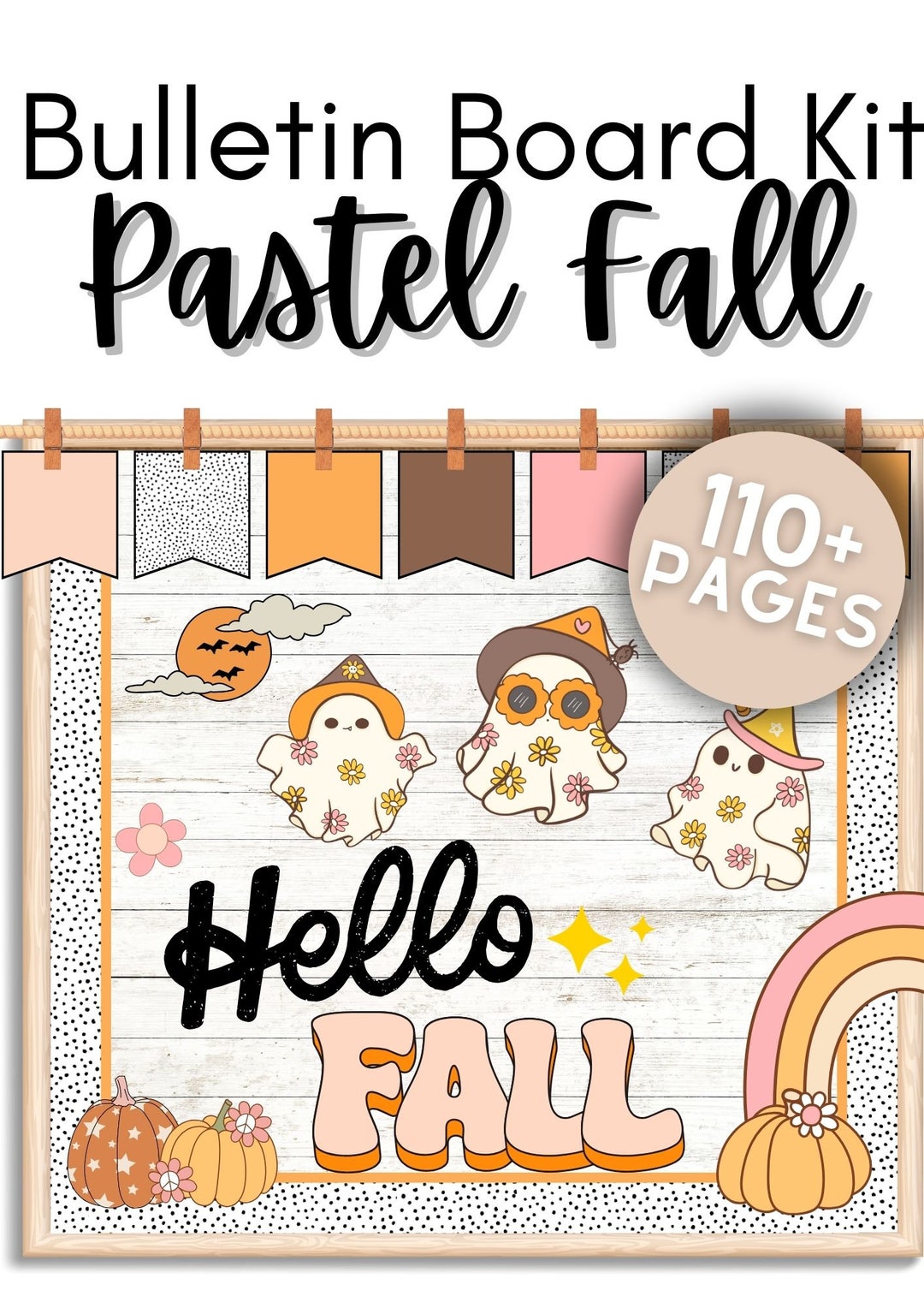 Pastel Fall Bulletin Board Kit, Printable Bulletin Boards, Halloween ...