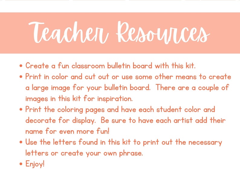Just Peachy Bulletin Board Kit: 300+ Pages, Classroom Decor (PDF ...