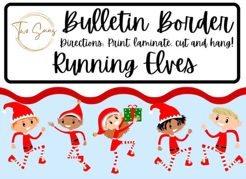 Running Elves Bulletin Board Border: Printable Classroom Decor (PDF) - Etsy