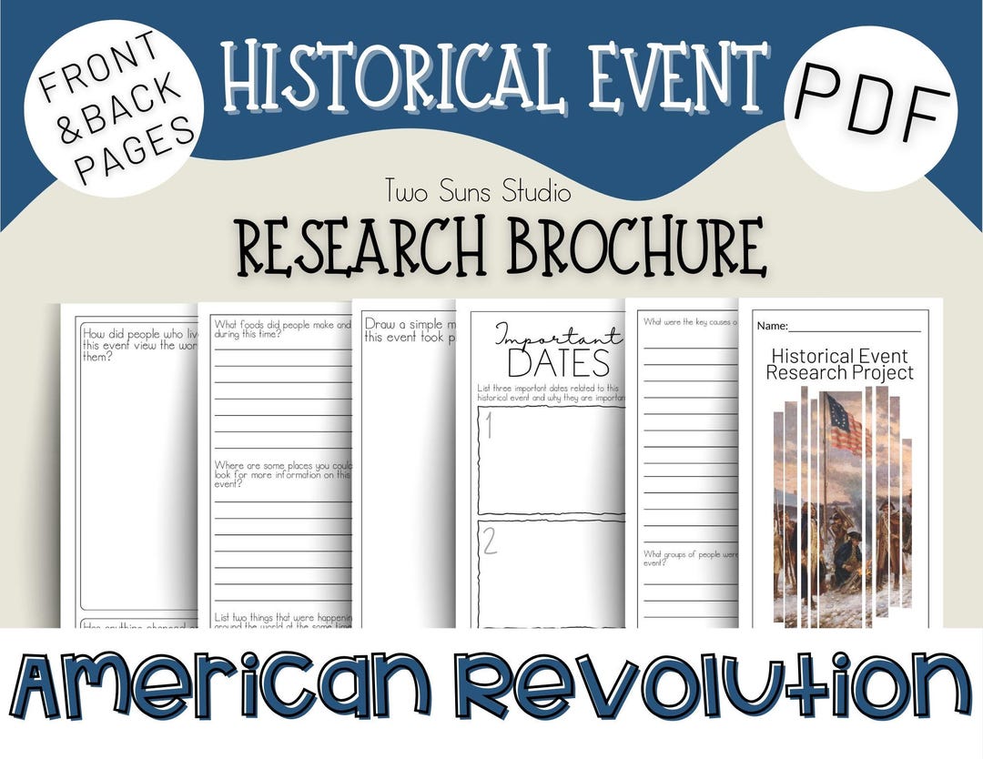 American Revolution Research Brochure: Middle School History (PDF) - Etsy