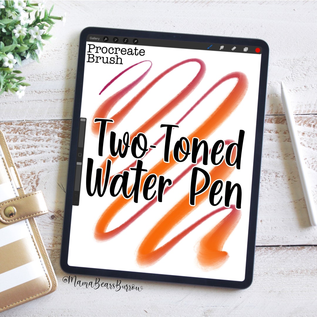 Two-toned Water Pen, Procreate, Procreate Brush, Procreate Accessories ...