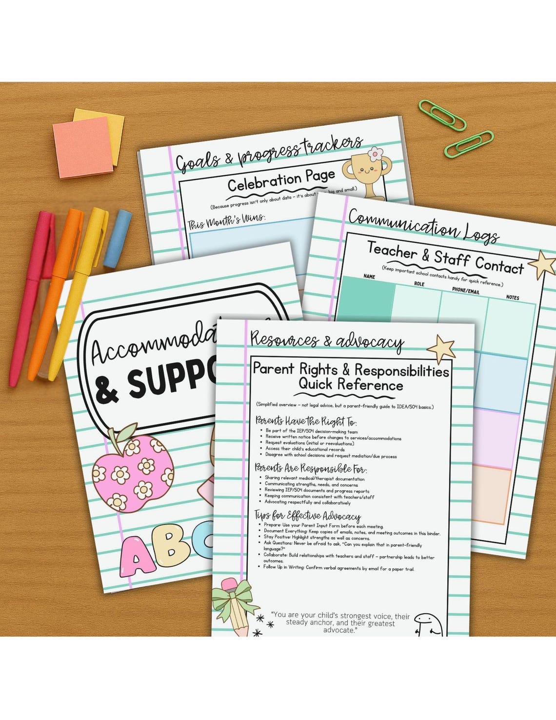 IEP Parent Advocacy Binder: Special Education Meeting Organizer (PDF ...