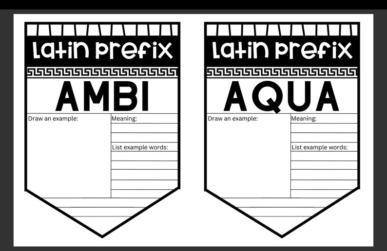 49 Latin Prefixes, Banner Project for Latin Prefixes, Latin Curriculum ...