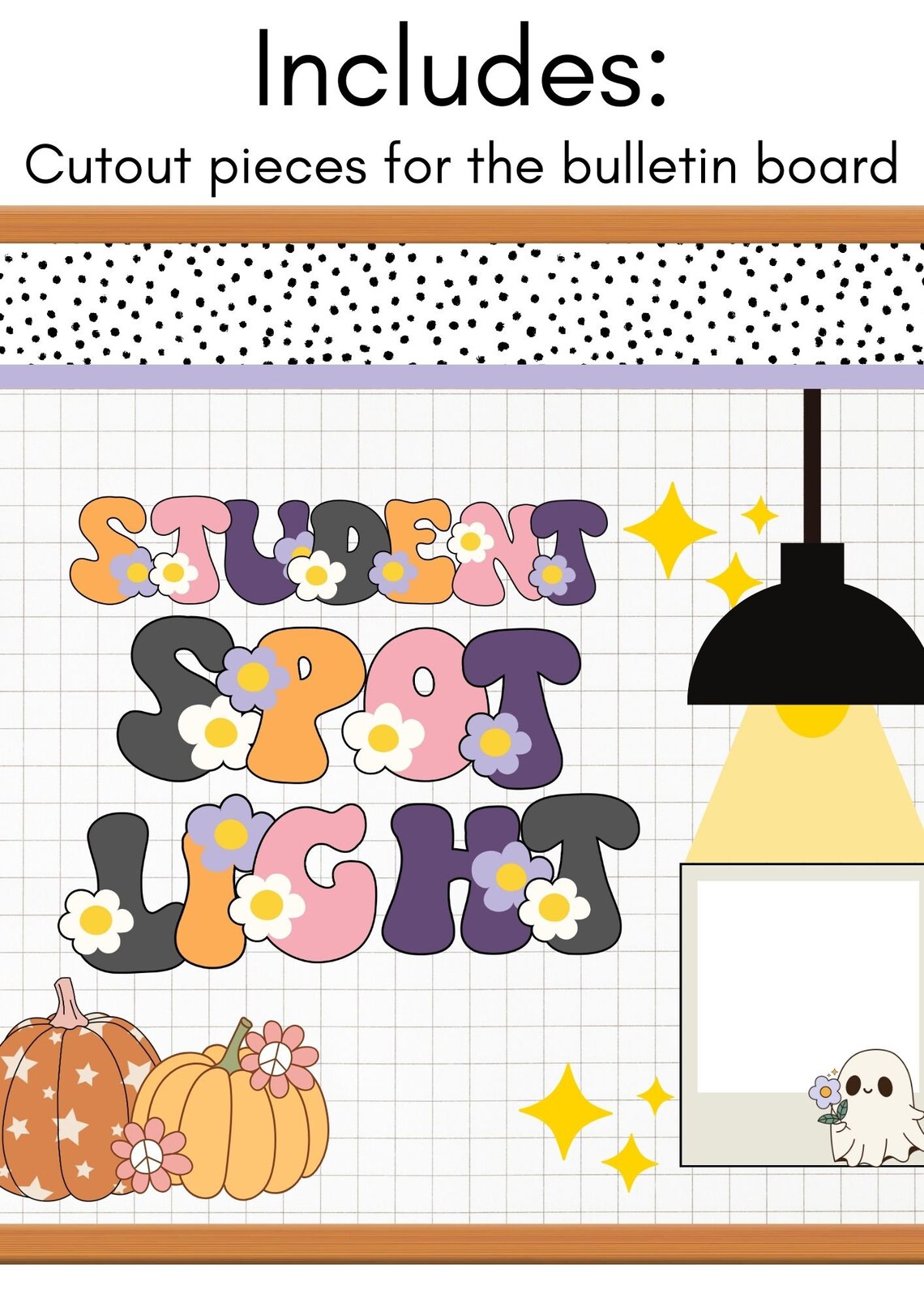 Pastel Ghosts Student Spotlight Bulletin Board, Printable Bulletin ...