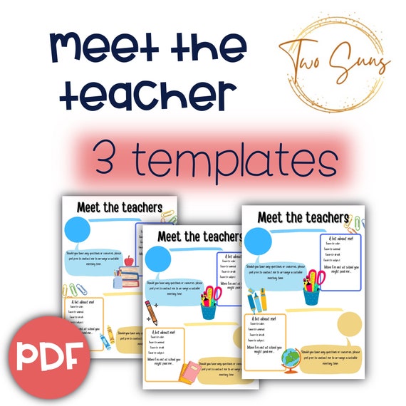 Meet the Teacher Printable PDF Classroom Handouts Back to - Etsy