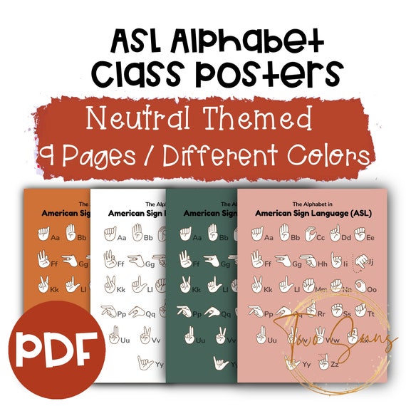 ASL Alphabet Posters Classroom Posters Printable Classroom - Etsy