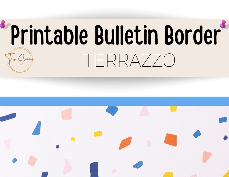 Terrazzo Print Spring Summer Theme Bulletin Border, Bulletin Board ...