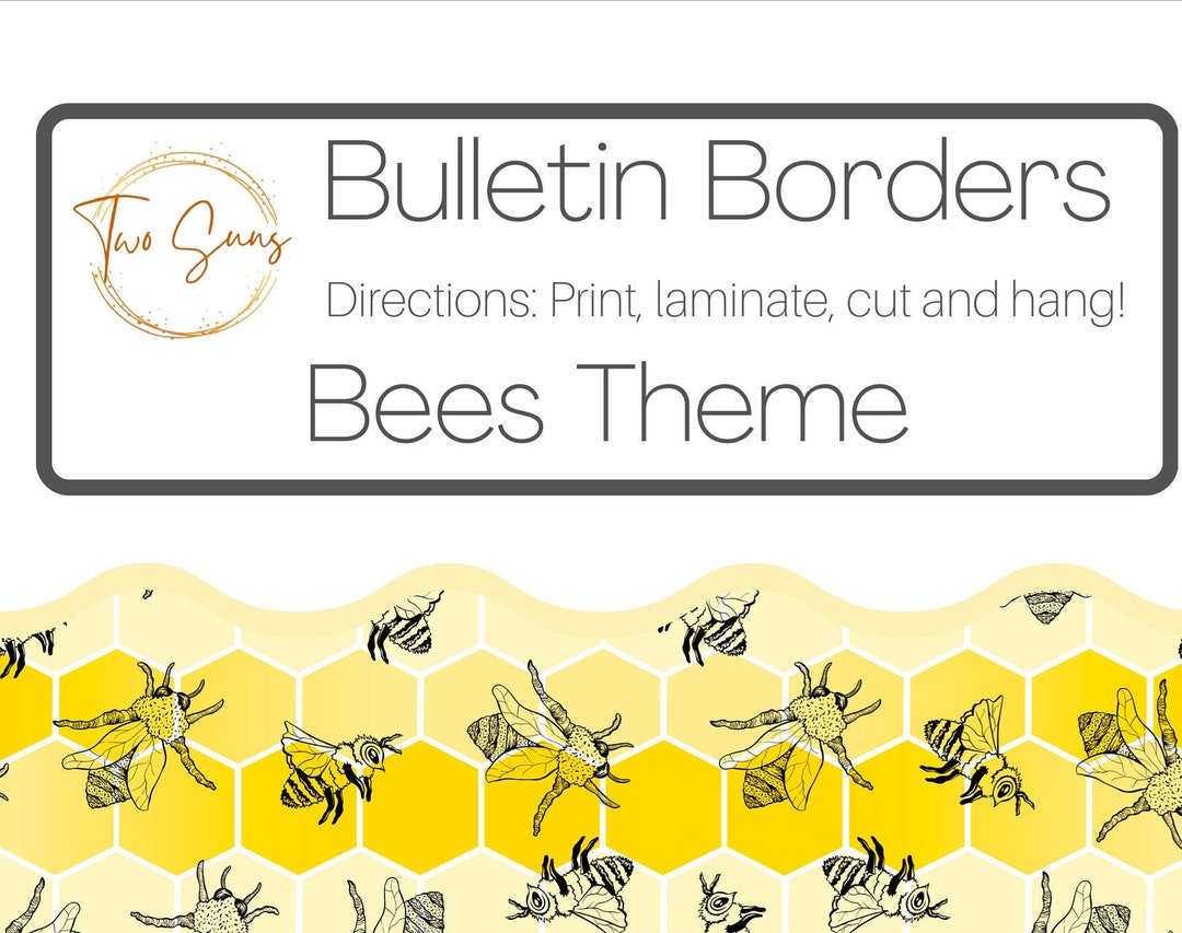 Bees Theme Bulletin Border, Bulletin Board Border, Printable Classroom ...
