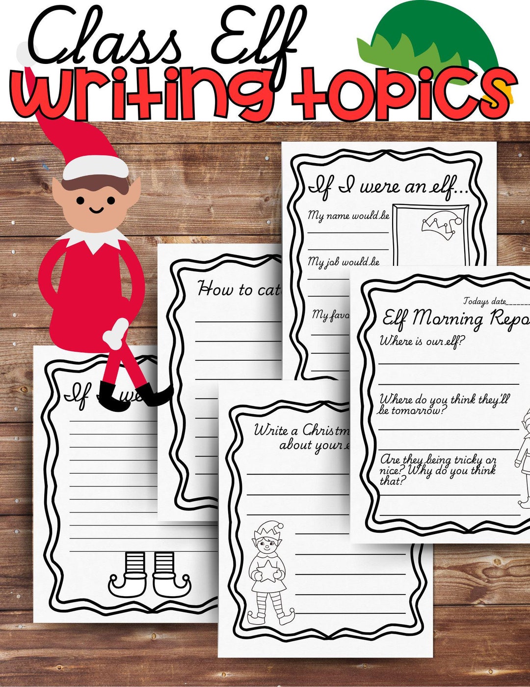 Christmas Elf Writing Topics, Elf Journal Activity, Christmas Writing ...