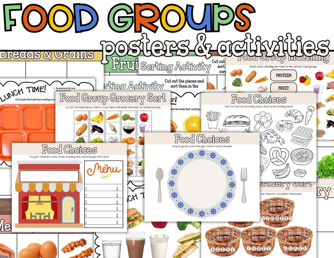 5 Food Group Posters & 7 Activities, Healthy Eating and Nutrition ...