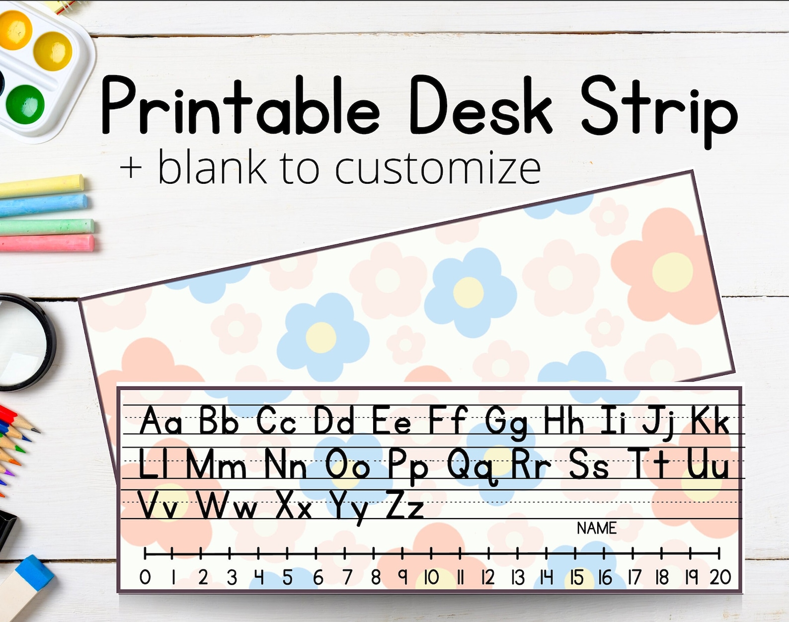 Groovy Desk Strip With Alphabet, Number Line and Name, Classroom ...