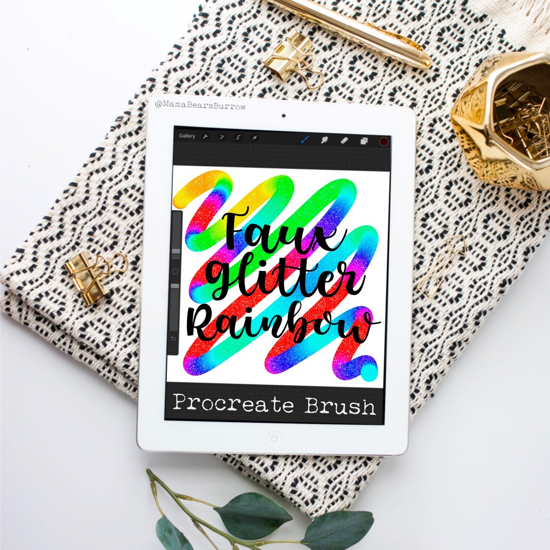 Glitter Rainbow Brush, Procreate Brush, Procreate Accessories, iPad Art ...