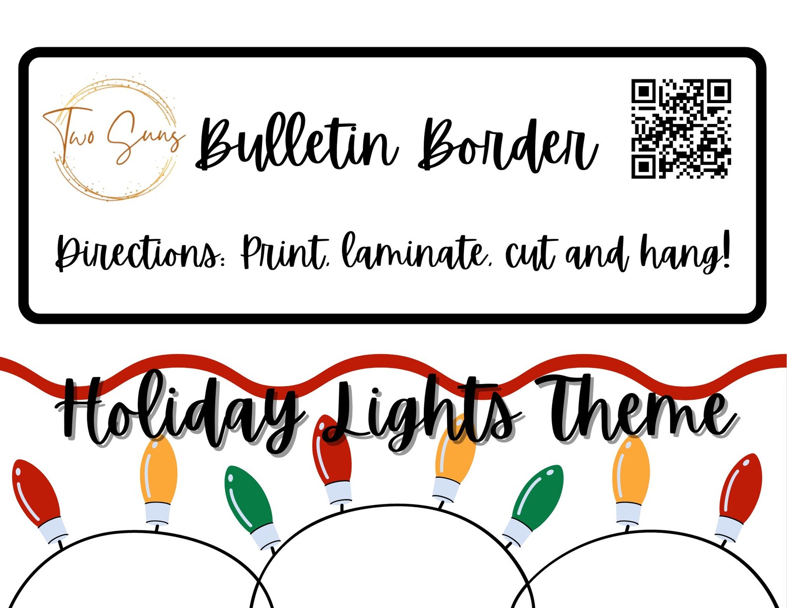 Holiday Lights Bulletin Board Border: Printable Classroom Decor (PDF ...