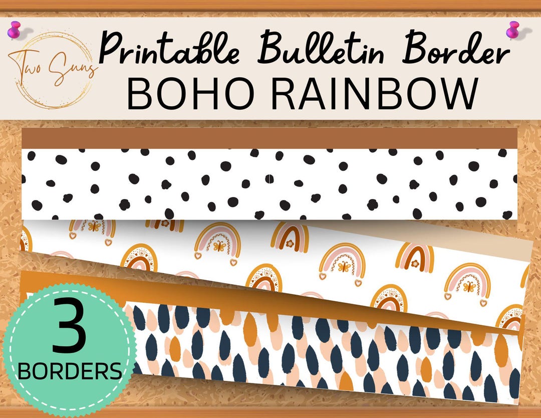 Boho Theme Classroom Bulletin Border, Printable Bulletin Board Border ...